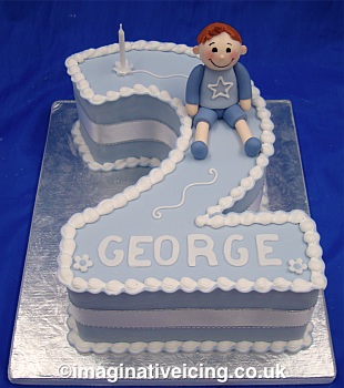 Number Birthday Cake – Blue for a Boy | Imaginative Icing - Cakes ...